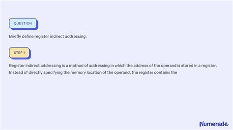 Solvedbriefly Define Register Indirect Addressing