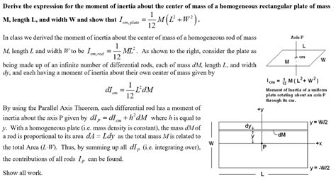 solved derive the expression for the moment of inertia about