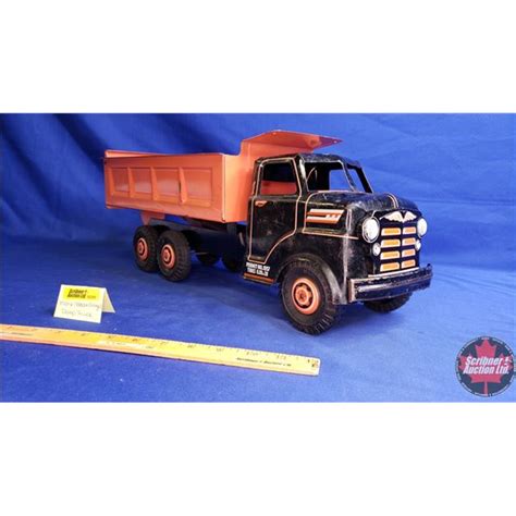 Marx Dump Truck Black And Orange 8h X 21l X 8d See Pics