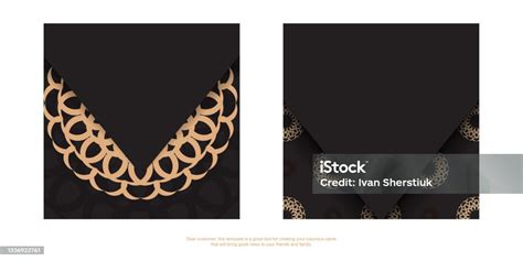 고급스러운 패턴이 있는 블랙 의 정사각형 인쇄 엽서 디자인 텍스트 및 빈티지 장식품을위한 장소초대 카드 템플릿 0명에 대한 스톡