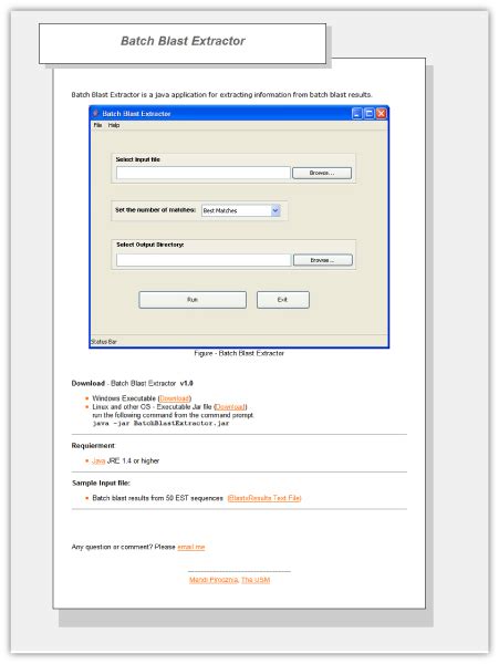 batch blast extractor an automated blastx parser application pmc