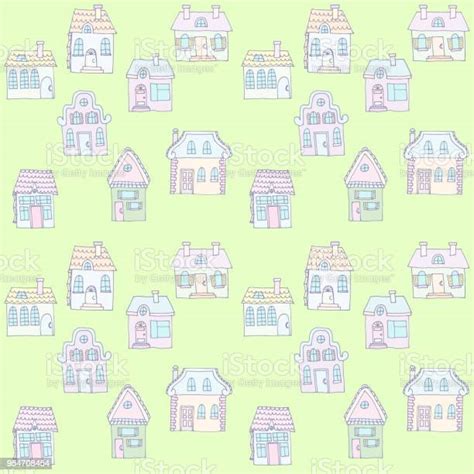 하우스와 원활한 다채로운 패턴입니다 섬유 디자인 웹 페이지 배경 표면 질감에 대 한 적합 한 배경 0명에 대한 스톡 벡터 아트 및 기타 이미지 Istock