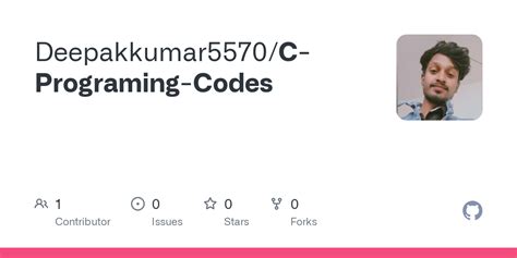 Github Deepakkumar5570c Programing Codes