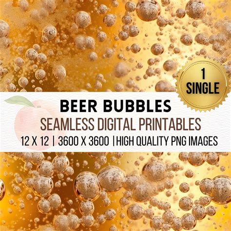 Beer Bubbles Printable Pattern Seamless Design Background Digital