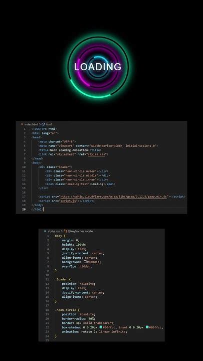 Neon Loading Animation Css Tutorial Coding React Javascript Webdev Programming Dcodeninja