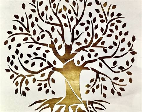 Yggdrasil Tree Of Life Stencil Tree Stencils Tree Of Life Stencil