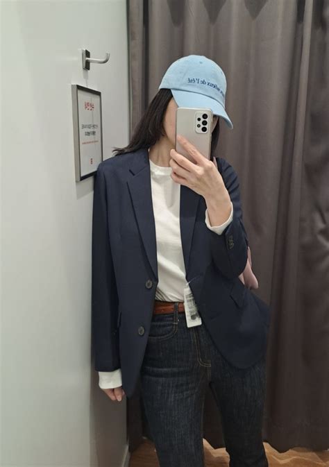 유니클로 감탄자켓 봄 여름 블레이저 재킷 여자 회색 블레이져 코디 네이버 블로그