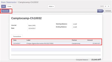 Odoo Bank Reconciliation