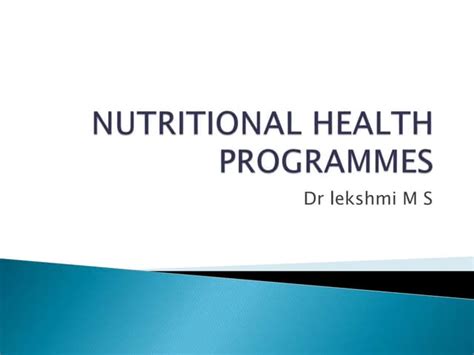 National Nutritional Programme Pptx