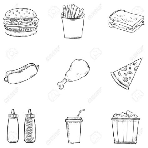 Dibujos De Comida Chatarra Para Colorear Vsun