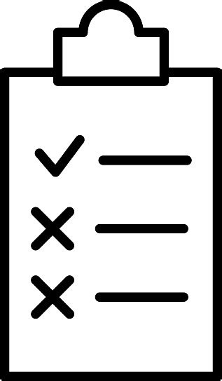 웹 사이트에 대한 클립보드 단순 개요 기호입니다 책 상점 상점에 적합합니다 최소한의 윤곽선 스타일로 편집 가능한 획 디자인 심볼 경영자에 대한 스톡 벡터 아트 및 기타
