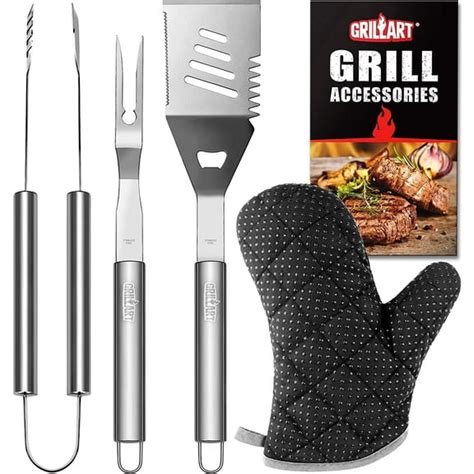 Grillart Bbq Grill Tools Set Essential Barbeque Accessories Perfect