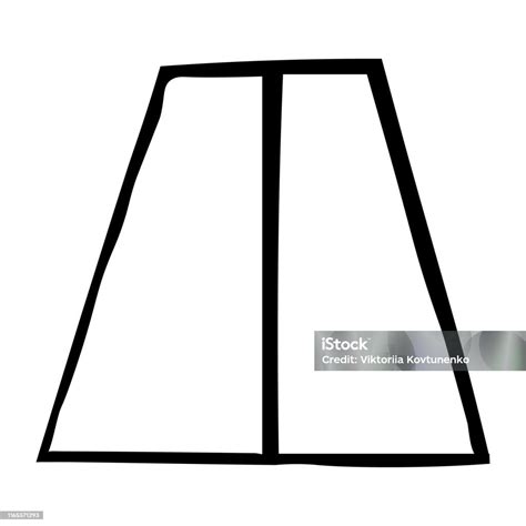 사다리꼴 스케치 핸드 드로잉 흰색 배경에 검은 색 윤곽선입니다 벡터 일러스트레이션 3차원 형태에 대한 스톡 벡터 아트 및 기타 이미지 3차원 형태 개념 개념 실재론