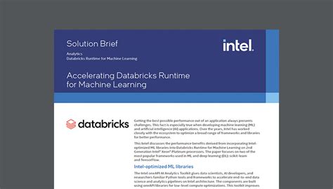 Accelerating Databricks Runtime For Machine Learning Insight