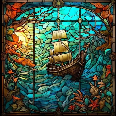 92000 Stained Glass Ocean Theme Pictures