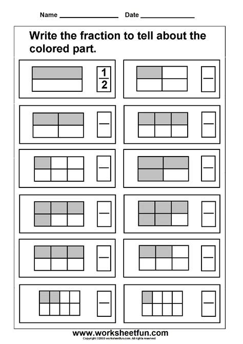 Worksheet For Fraction Numbers To Be Used In The Classroom