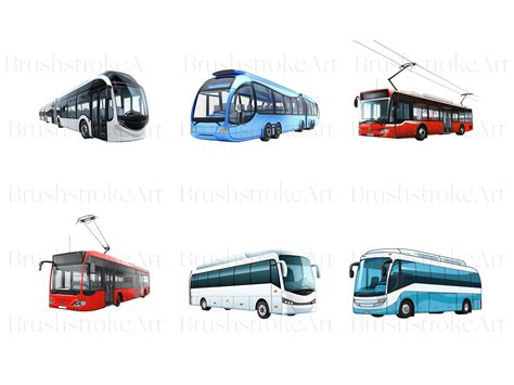 Bus Illustration Clipart Public Bus School Bus Mini Bus Clipartset