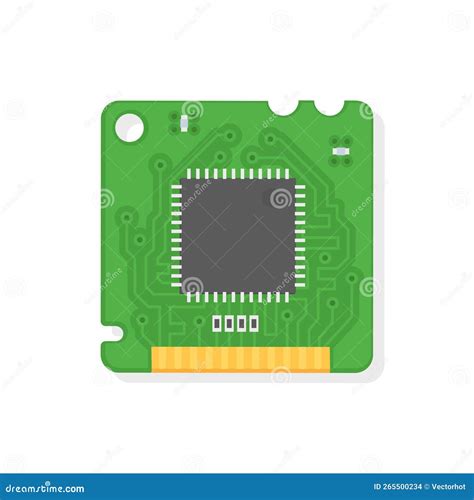 Green Electronic Microcircuit The Microprocessor And Computer Chip Icon Computer Component