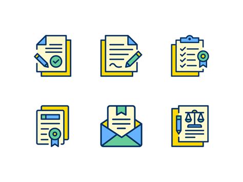 Legal Document Set Icon Pack Vector Design By ~ Epicpxls