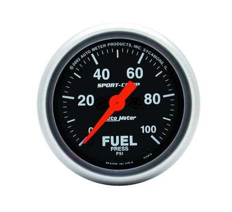 Auto Meter Sport Comp Series 2 116 Full Sweep 0 100 Psi Electric Fuel