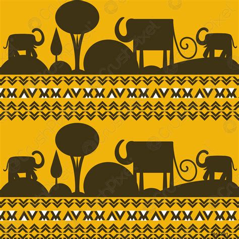 African Landscape Vector Background Image With Elephants Stock Vector 965891 Crushpixel