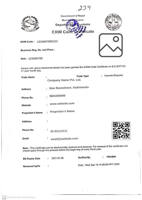 Exim Code Registration In Nepal Company Khata