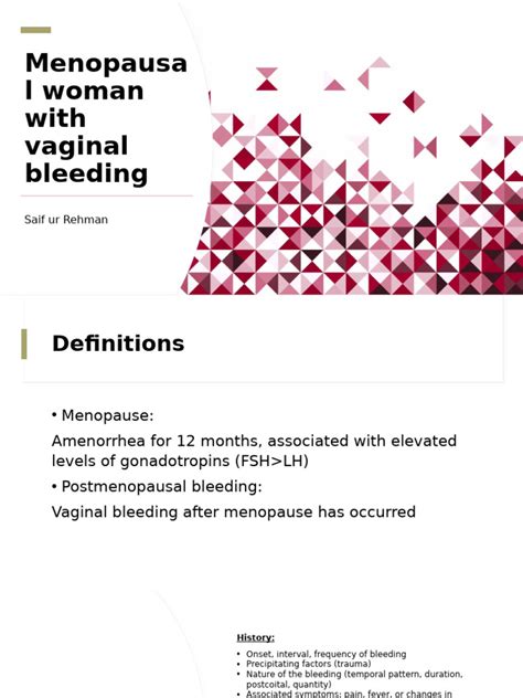 Menopausal Woman With Vaginal Bleeding Pdf Gynaecology Sexual Anatomy