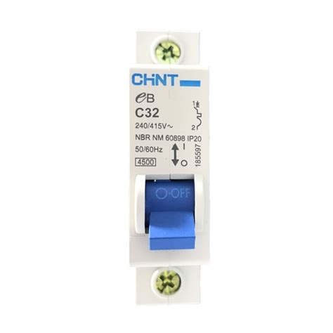Mini Disjuntor Monopolar Chint 32a Eb 1p C32