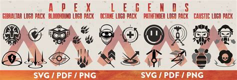 Apex Legends SVG Download Vector Logo Pack Gibraltar Etsy Canada