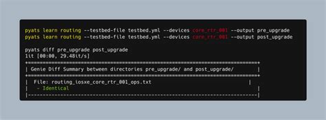 Cisco Pyats Example Genie Learn And Diff