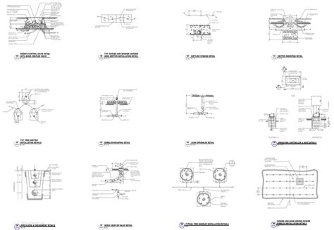 Tree Bubbler Installation Mounting And Staking Detail Sections Dwg Autocad Drawing
