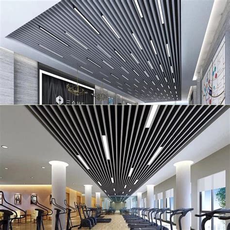 百狮龙铝方通吊顶材料u形槽木纹方管条形铝格栅集成吊顶铝挂片虎窝淘