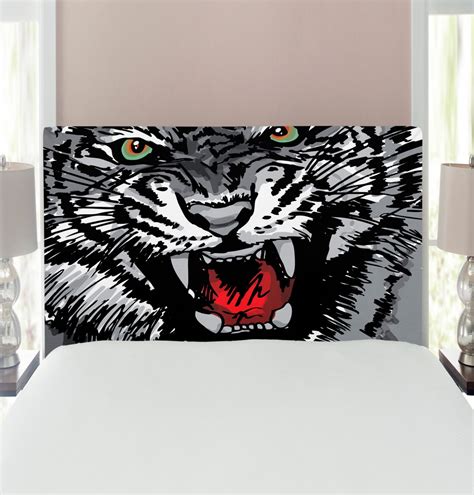 Safari Headboard Illustration Of Charismatic Tiger Territorial