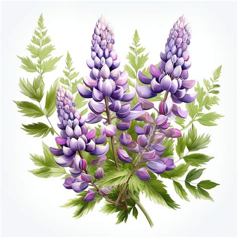 Premium Ai Image Beautiful Lupine Flowers With A Lace Texture