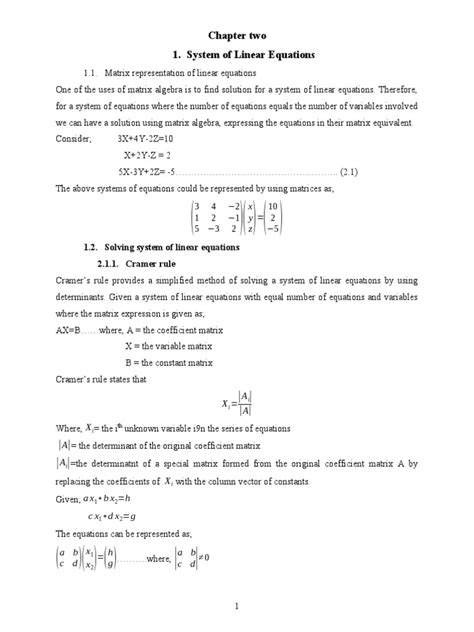 chapter two download free pdf system of linear equations matrix mathematics