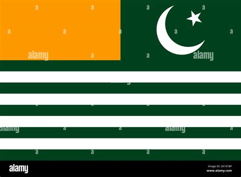 Flag Azad Jammu And Kashmir Islamic Republic Of Pakistan Ajk Vector
