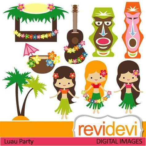 Luau Party Clipart Commercial Use Digital Clip Arts