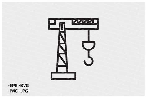 Construction Crane Line Icon Vector Graphic By Designfour · Creative Fabrica