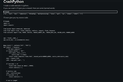 Greyctf23 Crashpython 404unfound