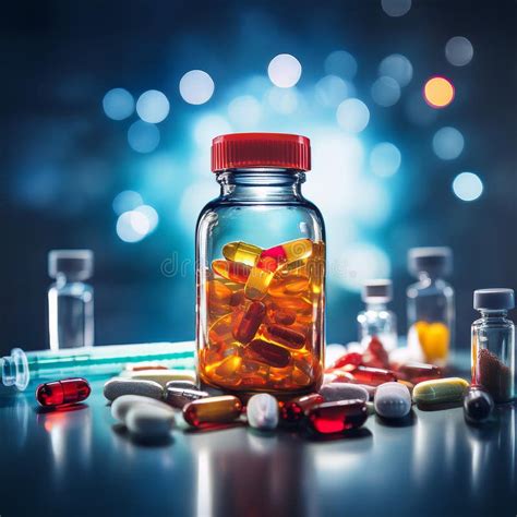 Pharmaceutical Items With Capsules Syringe And Medical Equipment Ai
