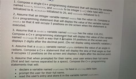 Solved Milj 1 Compose A Single C Programming Statement