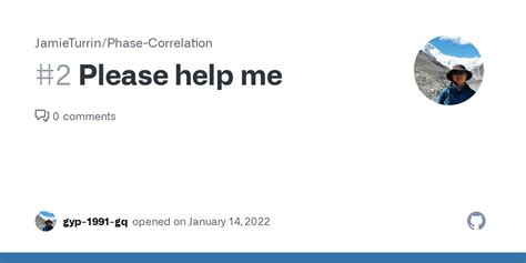 Please Help Me · Issue 2 · Jamieturrinphase Correlation · Github