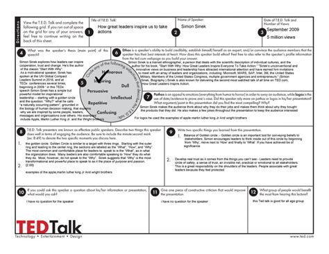 ted talk assignment answer key printable pdf template