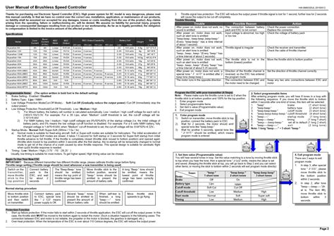 Brushless Speed Controller User Manual For Skywalker Esc Series Brushless Speed Controller User Manual For Skywalker Esc Series