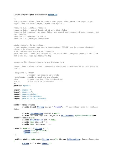 Content Of Spider Java Extracted From Pdf Java Programming