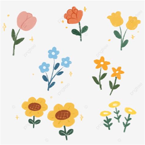 귀여운 꽃 일기 스티커 장식 무료 일러스트 인쇄 무료 일러스트 스티커 일러스트 일기 일러스트 Png 일러스트 및 Psd 이미지 무료 다운로드 Pngtree