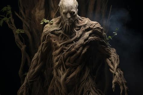 Premium AI Image A Tree With A Face And A Man S Head