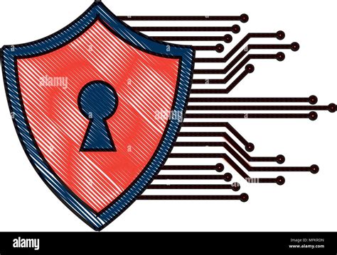 Cyber Security Shield Protection Keyhole Image Stock Vector Image And Art Alamy