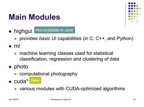 Introduction To OpenCV 3 X With Java PPT