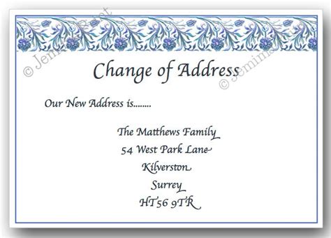 Change Of Address Jemima Print